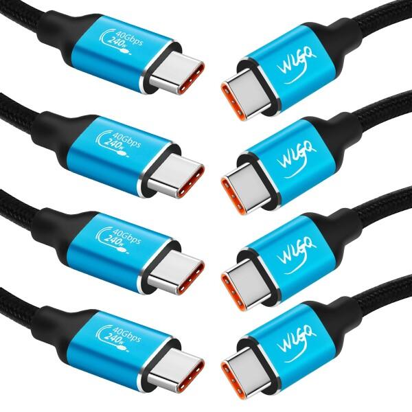 WLGQ usb c USB4 40Gbps データ転送 240W電源 タイプc ケーブル,Thunderbolt 4 Thunderbolt 3 対応 USB-C 3.2 Gen 2 thunderbolt4 ケーブル - 1フィート(0...