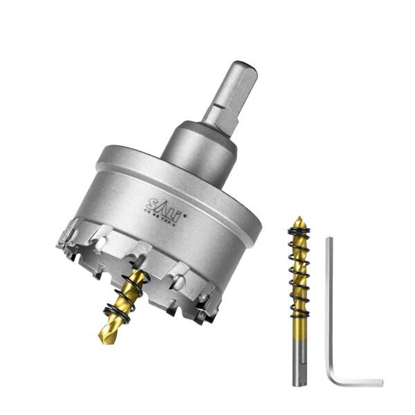 SALI 超硬 ホールソー 穴あけ ステンレス 55mm 切削工具 ホールカッター ドリルビット 電動ドリル ドライバー対応 石膏ボード・プラスチック・木材・合板・鉄板・アルミ板適用 組み立て簡単商品コード：49076477581型番：TC...