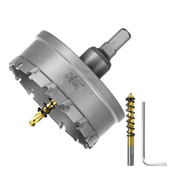 SALI 超硬 ホールソー 穴あけ ステンレス 85mm 切削工具 ホールカッター ドリルビット 電動ドリル ドライバー対応 石膏ボード・プラスチック・木材・合板・鉄板・アルミ板適用 組み立て簡単商品コード：49076477583型番：TC...