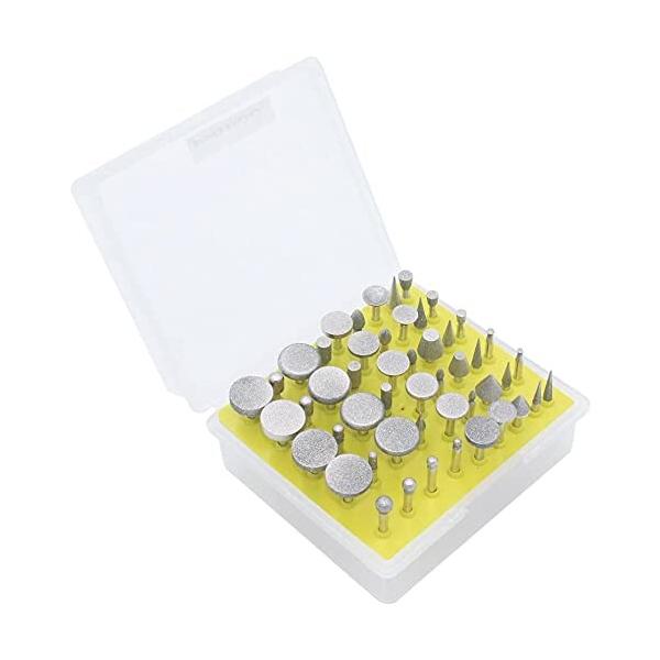 JINTONG リューター ビット ルーター ダイヤモンドバー 研摩 50 本 セット 軸約 3mm（1/8"） 切削 研磨仕上げ用 トンガリ型 平型商品コード：49076495464型番：NO-01-6456523電動ルーター用　[ファイ...