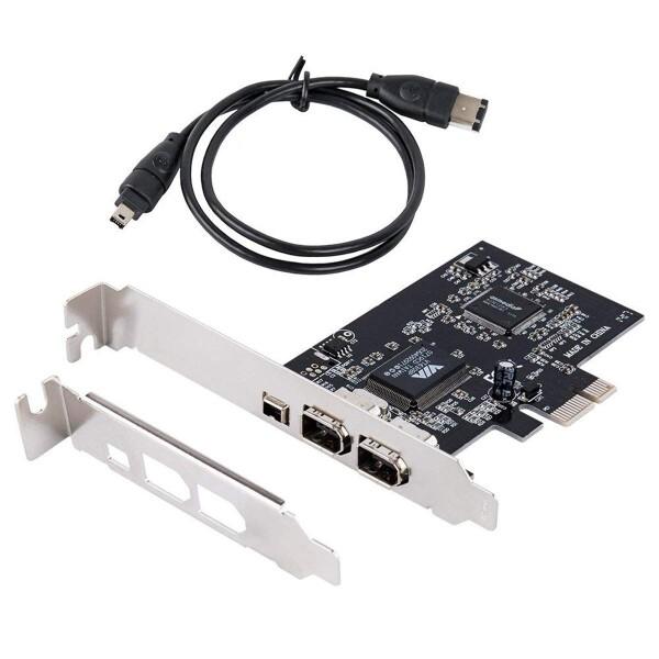 Windows 10用PCIe Firewireカード、IEEE 1394 PCI Expressアダプタコントローラ3ポート（2 x 6ピンおよび1 x 4ピン）、薄型ブラケットとケーブルを備えたWindows 10の場合、1394aケー...