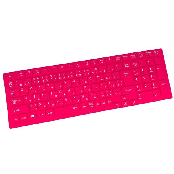 キーボードカバー NEC VERSAPRO テンキー付き VK19EX-D VK25MX-D VK25TX-E VK19EX-H VK24LX-H VK25LX-G VK26TX-G VK26TX-M シリコン製ピンク商品コード：49076...