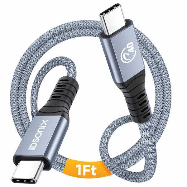iDsonix USB C ケーブル 40Gbps 高速データ転送、8K@60Hz ビデオ出力対応、100W 急速充電、Thunderbolt 4 用 Type-C ケーブル、MacBook Air Pro、iPad Pro/Air、Gal...