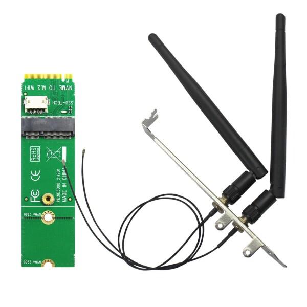 GLOTRENDS WA04 M.2 M Key - E Key WiFiアダプタ、M.2 WiFi 4/5/6/6e/7/Coral TPUモジュール用、3.5 dBi SMAアンテナ付属商品コード：49076512366型番：WA04サ...