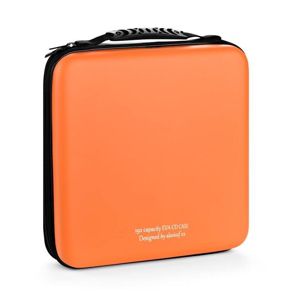 LIOVODE 192枚収納 CDケースポータブルEVA blu-ray ディスク収納ケース 大容量 DVD/VCD 収納 (192枚, オレンジ色 192)商品コード：49076512703サイズ：192枚カラー：オレンジ色 192【高品...