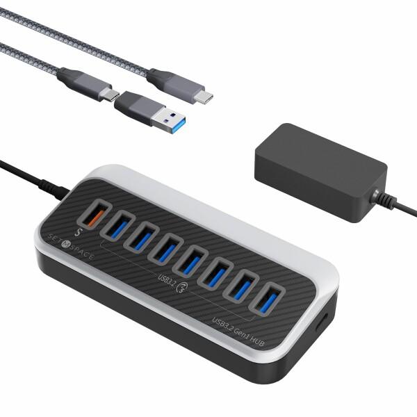 SETMSPACE usbハブ 3.0 8ポート 5Gbps 高速転送 usb3.0 type-a 増設 ケーブル50CM(7USB A+1USB A充電口)商品コード：49076523827サイズ：Type-A/C-50cmカラー：5Gb...