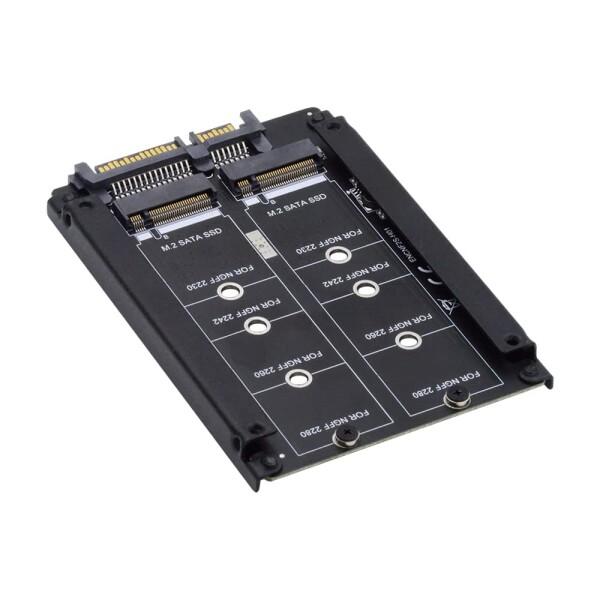 NFHK デュアルNGFF B+Mキー M.2 SSDカード JOBD Raid0 スパンブリッジから2.5インチSATAコンボHDDディスクドライブエンクロージャ。商品コード：49076524007型番：NF-SA-031カラー：ブラック...