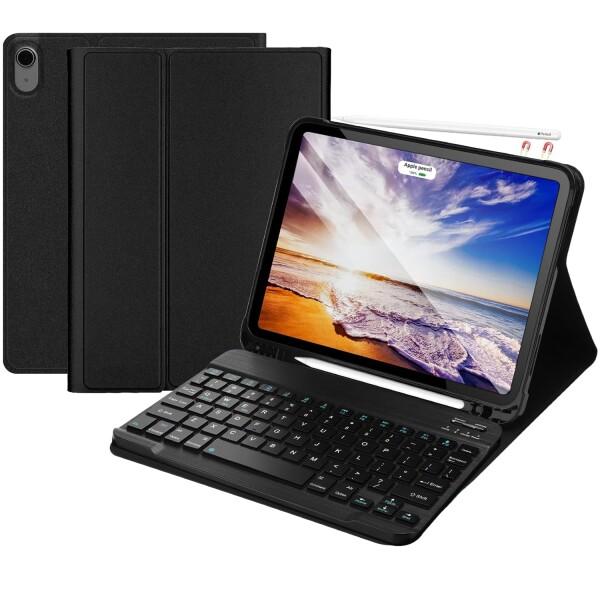 iPad 第11世代 キーボード A16 2025 iPad 第10世代 キーボード ケース 10.9 インチ 人気 超軽量 脱着式 ペンシルホルダー付き Bluetoothキーボードカバー 耐衝撃 スタンド機能付き 全面保護 多角度調整 ...