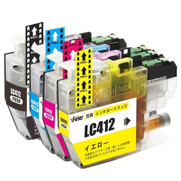 Feier LC412-4PK ブラザー 互換インクカートリッジ LC412 4色セット LC412BK LC412C LC412M LC412Y 対応型番：MFC-J7300CDW MFC-J7100CDW 大容量 残量表示商品コード：4...