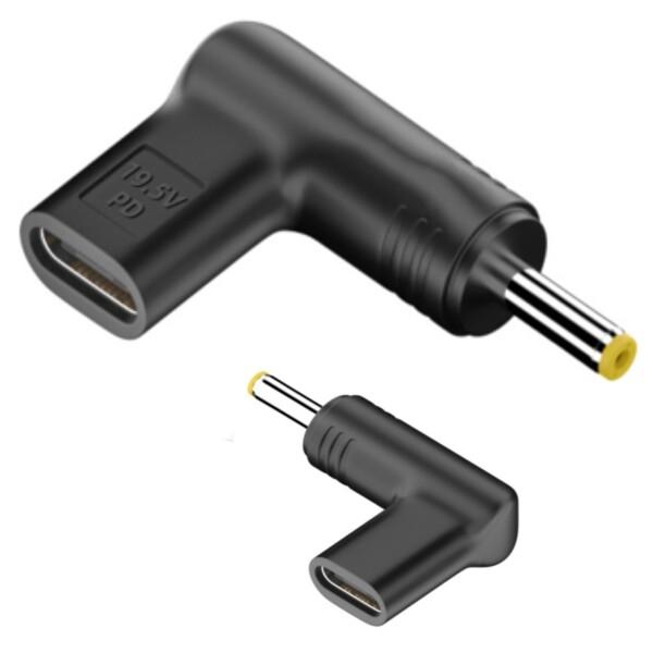 fine-R USB-C 入力 DC 4.0×1.7mm 出力 ノートパソコン用 変換アダプター PD充電対応 高速充電プラグ 19.5V 5A 主に HP ASUS Lenovo対応 タイプC 電源変換 USB-Cアダプタ（PL保険加入品...