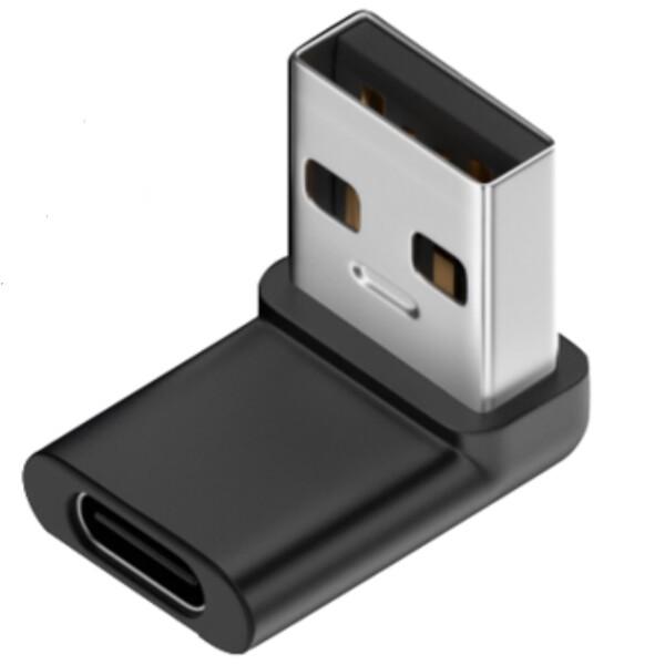 fine-R USB3.1 USB-C メス → USB-A オス 変換アダプタ L字型 90度 ブラック 高速データ転送 10Gbps 急速充電対応 電流3.25A スリム設計 C to A USB変換 コネクタ ノートパソコン スマホ ...