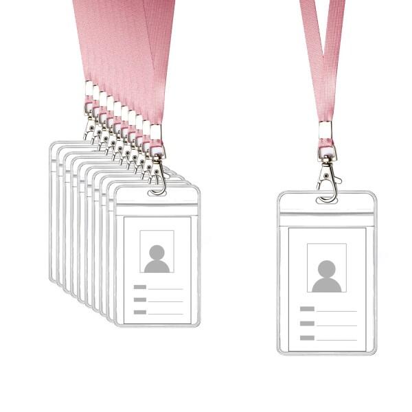ASTAR 社員証ケース 縦型 ネームホルダー 両面用 吊り下げ名札 社員証 透明色名札ケース PVC製防水機能 IDカードホルダー 首掛け カード 通勤 名刺 展示会 イベント用 (10枚)商品コード：49076566834型番：6656...