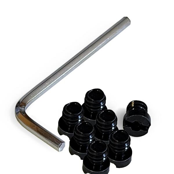 YAAAM 小型 1/4インチネジ カメラプレート・雲台用部品 頭直径8mm厚さ3mm ネジ部分長さ6.5mm または 10mm ブラックステンレス カメラアクセサリー (6.5mm（７個）)商品コード：49076575375型番：YAAA...