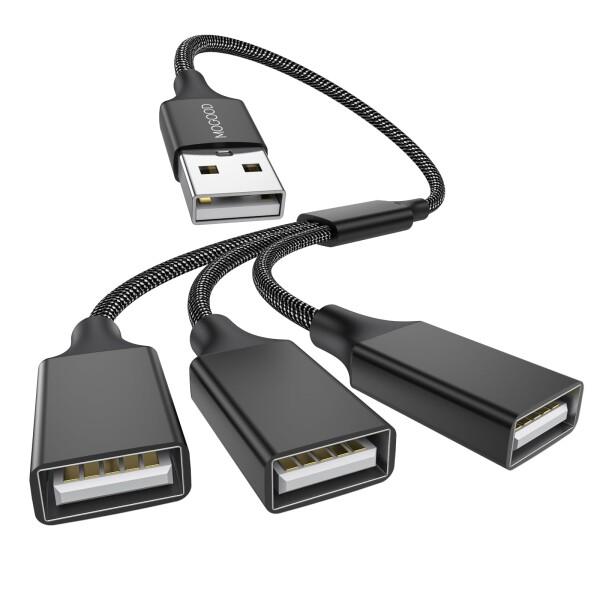 MOGOOD USBスプリッタYケーブル 3分岐 USB分岐器ケーブル 1オス3メスUSB 2.0アダプタUSBマルチポート充電/データ転送/ノートパソコン/Mac(20cm, ブラック)商品コード：49076575523型番：MOGOOD...