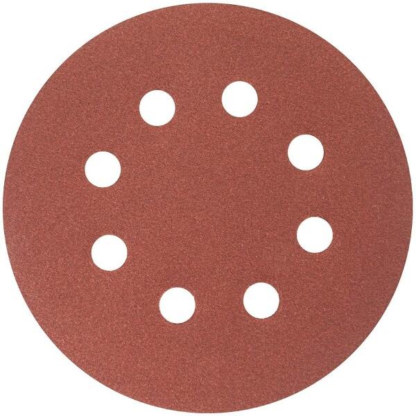 POWERTEC 45018 サンディングペーパー 丸型、紙やすり 粒度 #180 外径125mm 25枚入 8穴付き 木工 サンダー用 マジック式 サンディングパット 電動サンダー用商品コード：49076581287サイズ：外径125mm...