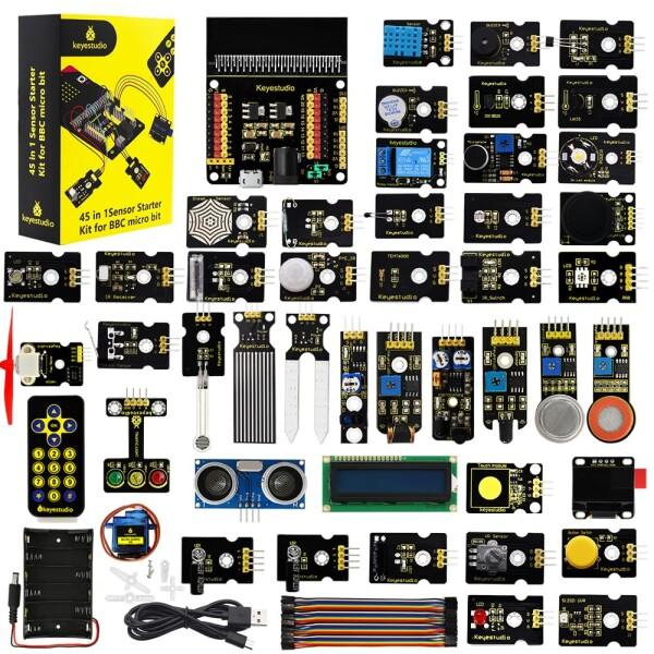 KEYESTUDIO 45 センサースターターキット Microbit (マイクロビットボードなし)商品コード：49076592273チュートリアルのプロジェクトを完了するために必要な45個の追加センサーが含まれています。はんだ付けは不要で...