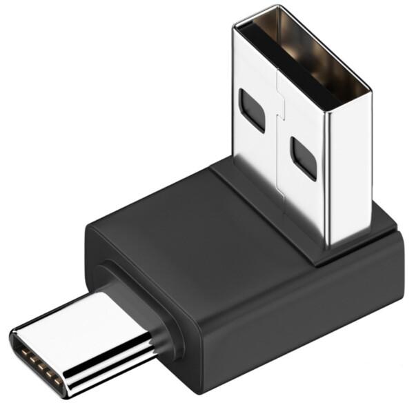 fine-R USB3.1 USB A オス USB-C オス 変換アダプタ 方向変換 L字 L型 オスオス 変換 コネクター AtoC 高速転送10Gbps QC60W PD15W 急速充電 (ACオスオス L黒)商品コード：490765...
