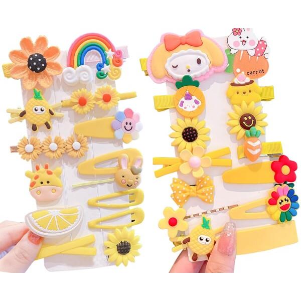 MAEXUS ヘアクリップ 子供 ヘアピン 女の子 28点豪華セット ヘアゴム ヘアアクセサリー 髪ゴム 髪留め 子供 おしゃれ キッズ 女の子 髪飾り カラフル かわいい 誕生日 プレゼント（イエローシリーズ）商品コード：49076606...