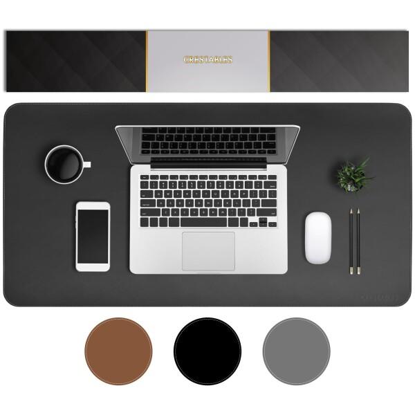 CRESTABLES (クレスタブルス) デスクマット 大型 マウスパッド PU レザー 裏面 スエード オフィス 自宅用 (90 × 40 cm) ブラック(黒色)商品コード：49076606292型番：CRESTABLES-DESKMA...