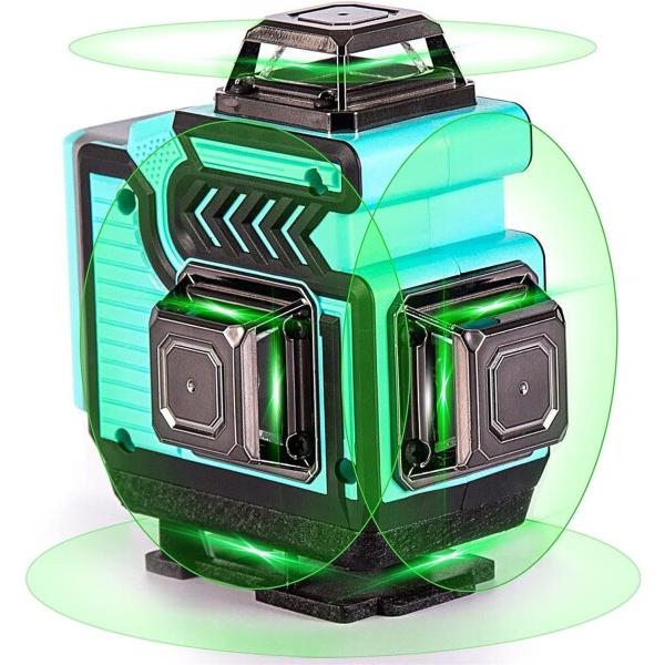 Renkissy 4x360°レーザー墨出し器16ライングリーンレーザー 水平器自動補正 レーザーレベル 高輝度レーザー水準器リモコン付き、Bluetooth接続（電池2個、スタンド）商品コード：49076606923型番：SPY-gree...
