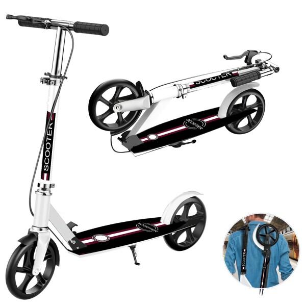 キックボード キックスクーター 折り畳み式 子供 大人用 4段階高さ調整 フット/ハンドルブレーキ付き  8インチビッグホイール スタンド付き 持ち運び便利 立ち乗り式二輪車商品コード：49076615483型番：JUSUTO-キックボード...