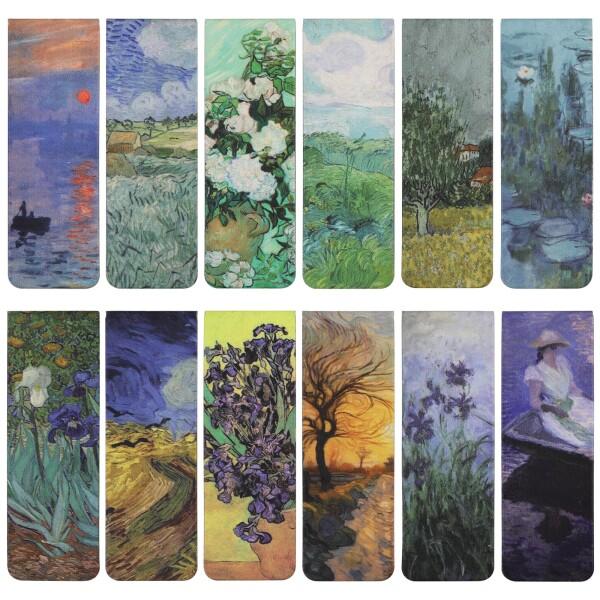 Simpeak マグネットしおり 12個入り 磁気ブックマーク 聖書の言葉 モネ ゴッホ レトロ調 磁石しおりセット 学生 教師 読書商品コード：49076677166型番：40MB4-12PCカラー：世界の名画2製品の内容:1セット12個...