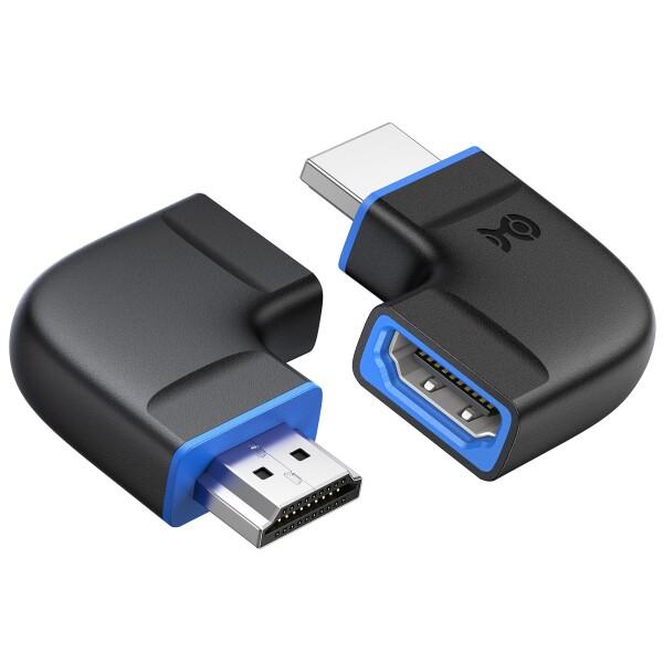 Cable Matters 2個セット フラットHDMI L字 コネクタ、90°と270° 角度変更HDMI変換アダプタ、(8K@60Hz / 4K@240Hz / HDR対応)、L型延長アダプタ オス-メス商品コード：4907669076...