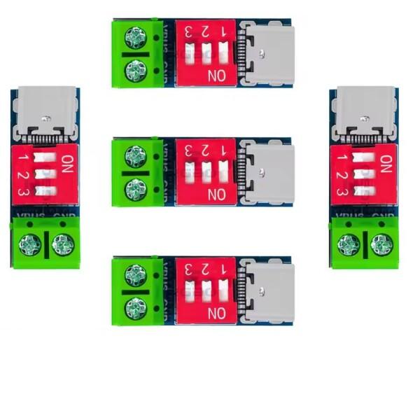 zmart 5個 USB-C PD トリガー ボード モジュール PD QC デコイ 急速充電 USBタイプC から12V高速充電器 電力供給 ブースト商品コード：49076696082特徴: 1. PD デコイは PD3.0/2.0、BC...