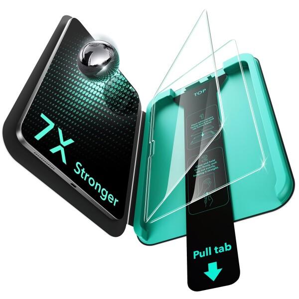 ESR 2枚入り iPad 第11/10世代 フィルム A16 (11/10.9インチ 2025/2022)専用 Armorite スクリーン保護 9H硬度 強化ガラスUltraFitトレイ付き 軍事規格の保護力 気泡ゼロ HD透明 自動除...