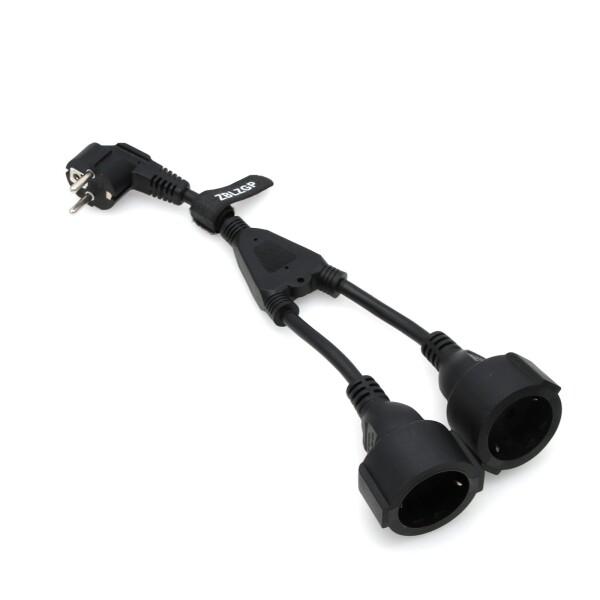 ZBLZGP UPS PDUの電源コードのためのヨーロッパのSchukoの女性のソケットのアダプターケーブルへのIEC 320 C14の男性 (CEE 7/7 雄-2*CEE 7/7 雌)商品コード：49076698364この UPS/PD...