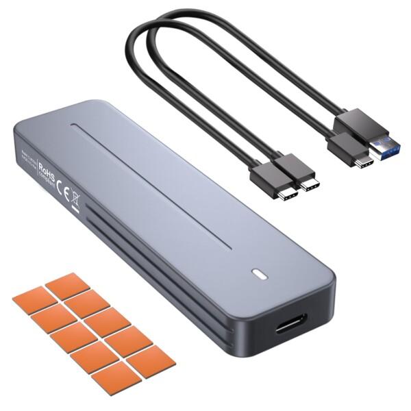 M.2 NVMe SSD 外付けケース 10Gbps 高速データ転送 エンクロージャー 工具が不要 高性能チップ アルミニウム製 M.2 NVMeカードリーダー UASP&amp;Trim、 サポート M key/B+M key 対応223...