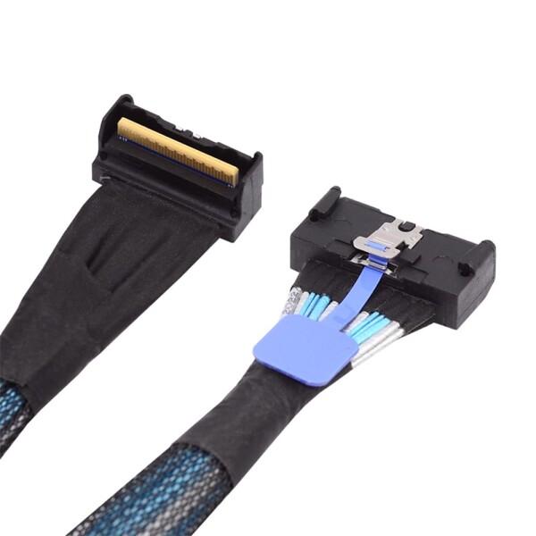NFHK PCI-E 5.0 ミニクールエッジ IO MCIO アングル PCI-E スリムライン SAS 8i 74Pin オス - MCIO 74Pin オス延長ケーブル 35 センチメートル商品コード：49076764875型番：NF...