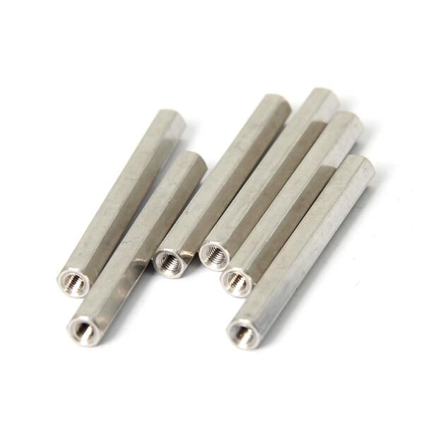 Increased Fire ステンレススチール 六角ナット M3 長さ45mm 6個入り ロッドカップリングナット スタッドコネクタファスナー シルバートーン商品コード：49077088077型番：LIAO-93-45サイズ：M3 x 4...