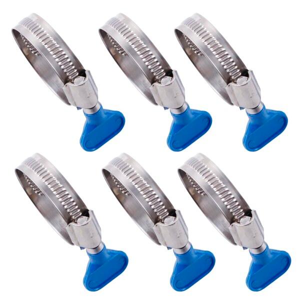 ZAP Performance 304ステンレス ホースバンド 6個セット しっかり固定 ホース プラスチック製ハンドル付き 調節可能 工具不要 つまみタイプ DIY ガーデニング 配管 強力 固定 取り付け、取り外しが簡単 (30mm-4...