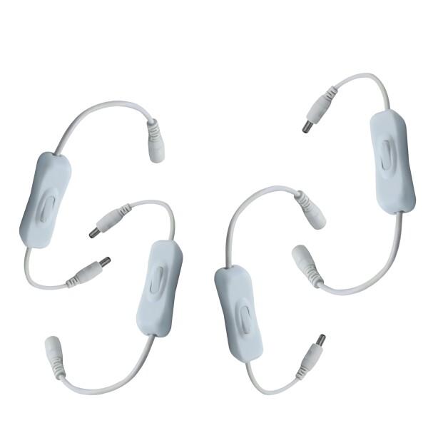 クリアヒル（Clearhill）4個 5-24V DCオン/オフスイッチ（5521DCオス・メスコネクタ付き、ホワイト）、22AWGワイヤー、開閉が簡単、PC、テレビ、車、5V、12V、24V LEDストリップ用商品コード：49077128...