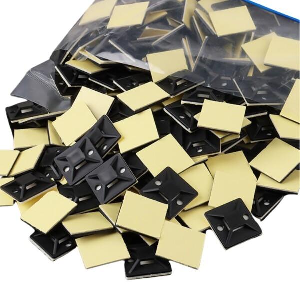 I'm so happy 結束バンド ケーブルタイ 配線 固定 マウントベース 屋外 固定ベース (黒, 20×20mm/100個)商品コード：49077128896サイズ：20×20mm/100個カラー：黒【ケーブルの乱れ、スッキリ解消!...