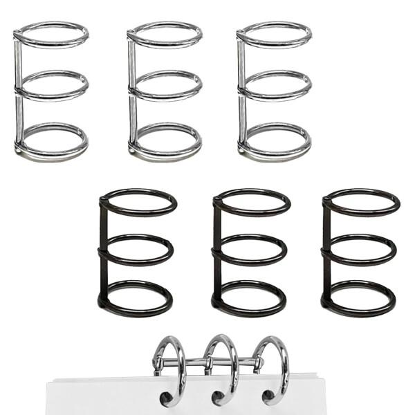 PAVIKE ルーズリーフバインダーリング 3穴 6個セット 開閉しやすい システム手帳リング ブックリング 製本用とじ具 製本リング ファイル本製作 穴径20mm 単語帳 資料保存 整理 DIY カレンダーリング アルバムリング商品コード...