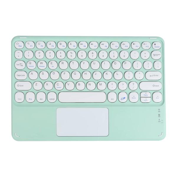 タブレット キーボード bluetooth キーボード ipad タッチパッド付き ワイヤレスキーボード 10イン 充電式 静音 携帯便利 超薄型 軽量 かわいい Windows/iOS/Androidに対応 (グリーン)商品コード：490...