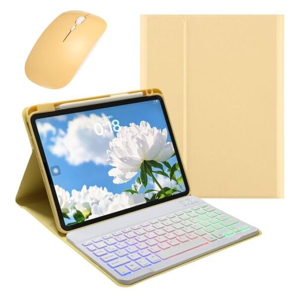 KMXDD マウス付き iPad 11世代/10世代 用 バックライトキーボード iPad（A16）11インチ 2025/10.9インチ 2022 用 キーボードケース カラフル RGBバックライト 分離式 Apple Pencil 収納可...