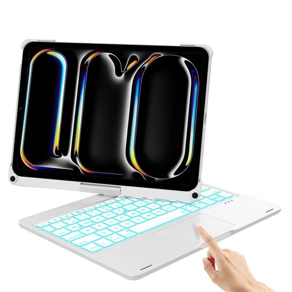 iPad Pro 11インチキーボード M4 2024 M5 2025 専用 iPad Pro 11 キーボード付きケース 360°回転180°反転 タッチパッド付き 7色バックライト急速充電可能 全面保護Bluetoothキーボー ド 一...