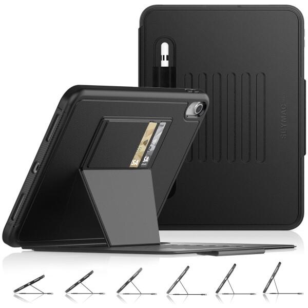 SEYMAC stock iPad(A16) 第11世代11インチ/第10世代10.9インチ専用耐衝撃ケース 多角度横置き調節 オートスリープ ペン収納 カード収納 強磁力全面保護カバー（ブラック）商品コード：49077233012型番：C...