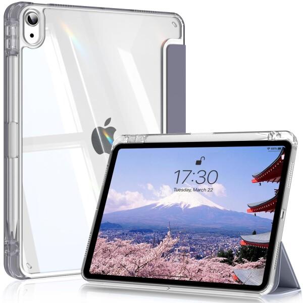 SQBEBS iPad 11世代 ケース (A16) 2025 iPad 第11/10世代 10.9インチ 2022 透明 アクリル カバー ペンシルホルダー付き 三つ折りスタンド Touch IDと オートスリープ 機能対応 超スリムス ...