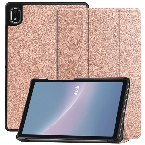 docomo dtab Compact d-52C 8.4inch 用レザーケース 三つ折 カバー 薄型 軽量型 スタンド機能 PUレザーケース (ローズゴールド)商品コード：49077233154型番：lenovo-csカラー：ローズゴー...