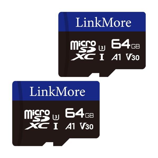 LinkMore 64GB マイクロSDカード Nintendo Switch対応/MicroSDXCカード / U3 / A1 / V30 / SDアダプター付 (最大読込95MB/s)商品コード：49077234714型番：XV13サイ...