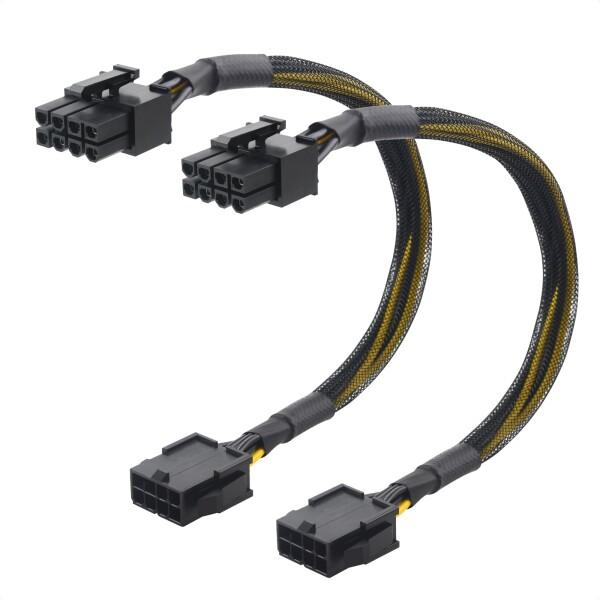 Cable Matters 2本 8ピンPCIe延長ケーブル 25.4cm、PCIe ケーブルオス-メス、8ピンGPU電源延長（GPU用）商品コード：49077235365型番：104079x2サイズ：25.4cmカラー：ブラック///ホワ...