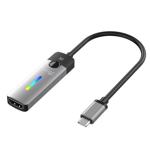 j5create USB-C to HDMI 2.1 8K アダプター｜8K@60Hz対応｜4K@144Hz HDRサポート｜Windows/MacBook/Chromebook対応｜ゲーミングRGBライト搭載｜ドライバー不要 (JCA15...