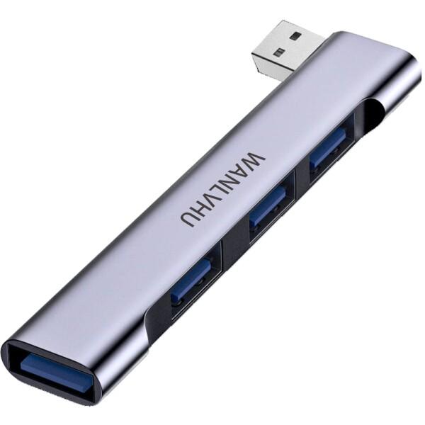 ノートパソコン4ポート用USBハブ ポータブルUSB 3.0ハブ USBスプリッター USBマルチポートアダプターエクスパンダー MacBook Air/Pro、ノートパソコン、PC、キーボード、フラッシュドライブ、モバイルHDD(右用US...