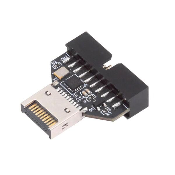 NFHK USB 3.2 タイプ E フロントパネル ヘッダー オス - USB 3.0 19 ピン メス 10Gbps メインボード ヘッダー拡張アダプター (HUB チップセット付き)商品コード：49077236344型番：NF-UC-...