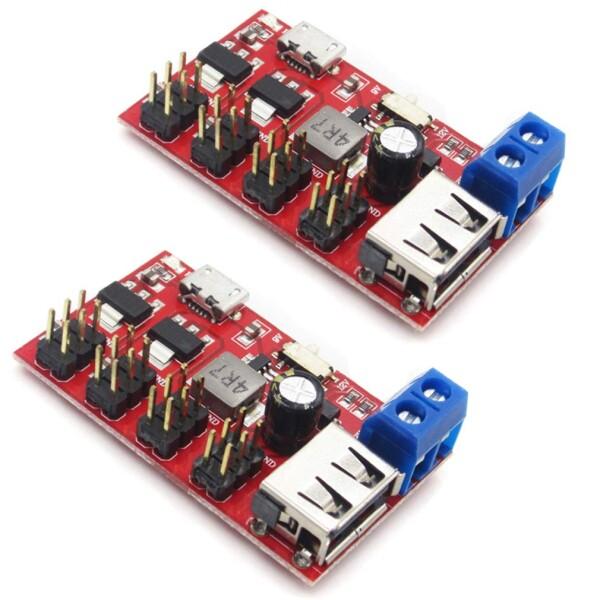 Hailege 2個セット マイクロUSB電源ブレイクアウトUSB電圧レギュレータDC-DC電源モジュールマイクロUSB電源5V〜1.8V / 3.3V / 5V / 9V / 12V商品コード：49077237055型番：H-A-1569...