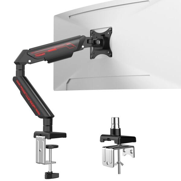 Fydeamer PC モニターアーム 17-35インチ対応 湾曲モニター対応 液晶ディスプレイアーム ゲーミングモニタースタンド ガススプリング VESA規格対応 75X75/100X100 多角度調節 耐荷重11kg シングルアーム ブ...